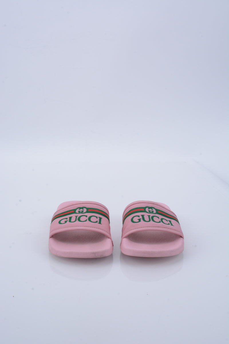 Gucci Kids Logo Slides Rosa Talla 23 / 13 mx – RAG