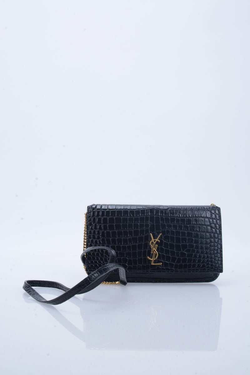 Saint Laurent Cassandre Phone Holder Negro – RAG